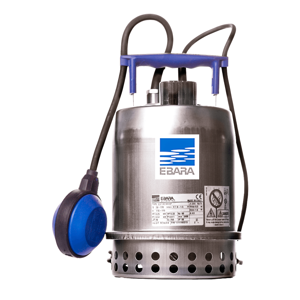 BOMBA SUBMERSÍVEL BEST ONE MA 1/3 CV MONOFÁSICO MOTOR EBARA IP68 220-2 ...